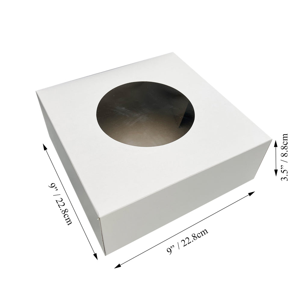 Way to Celebrate! 9X9X3.5 inch White Pie Box with Window