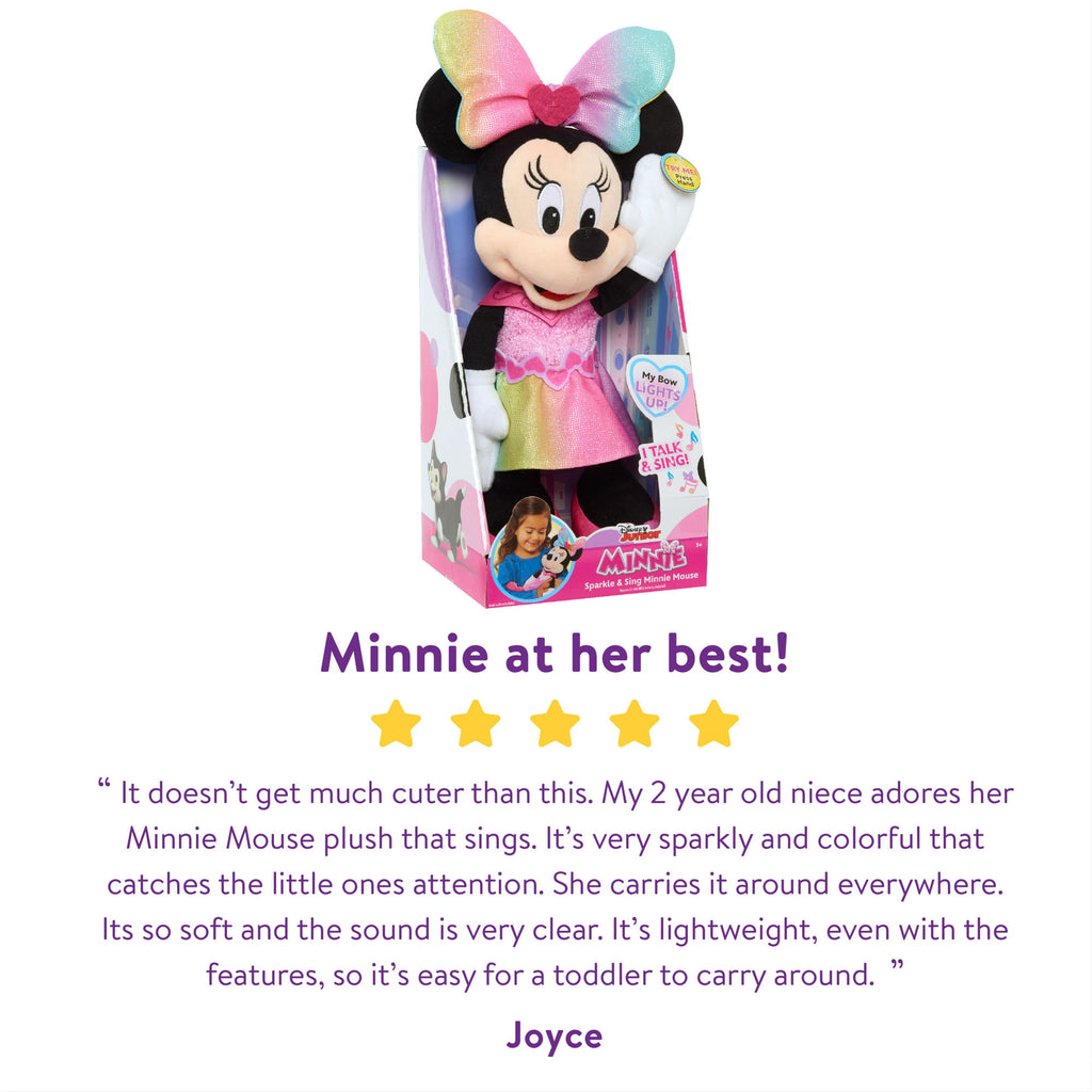 Disney Junior Minnie Mouse Sparkle and Sing Minnie Mouse, 13 Inch Toys