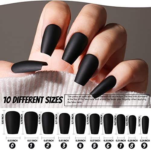 12 Packs 288PCS Acrylic Matte Square Fake Nails Full Cover Medium Leng